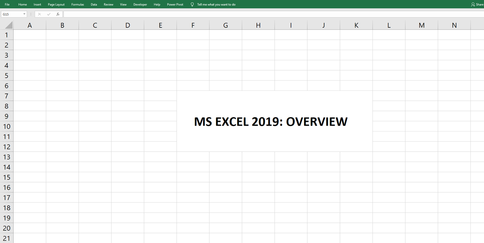 MS excel overview - richtechnotalks.com